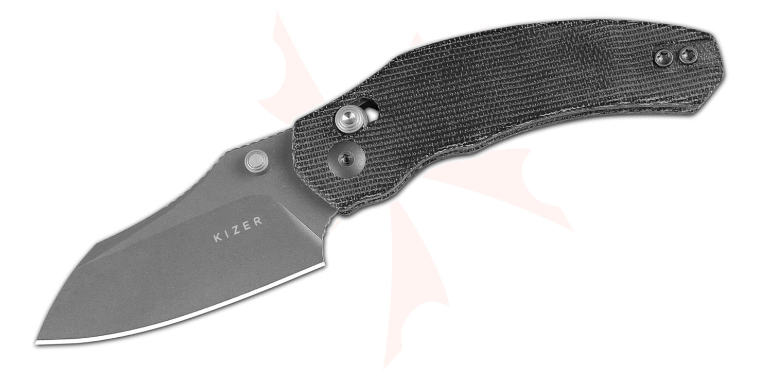 Kizer Cutlery Vanguard O. SHO Mini Bulldog Clutch Lock Folding Knife 2. ...