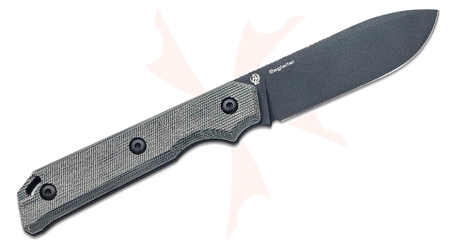 Kizer Cutlery 1045C1 Azo Begleiter Fixed Blade Knife 3.77" D2 Black ...