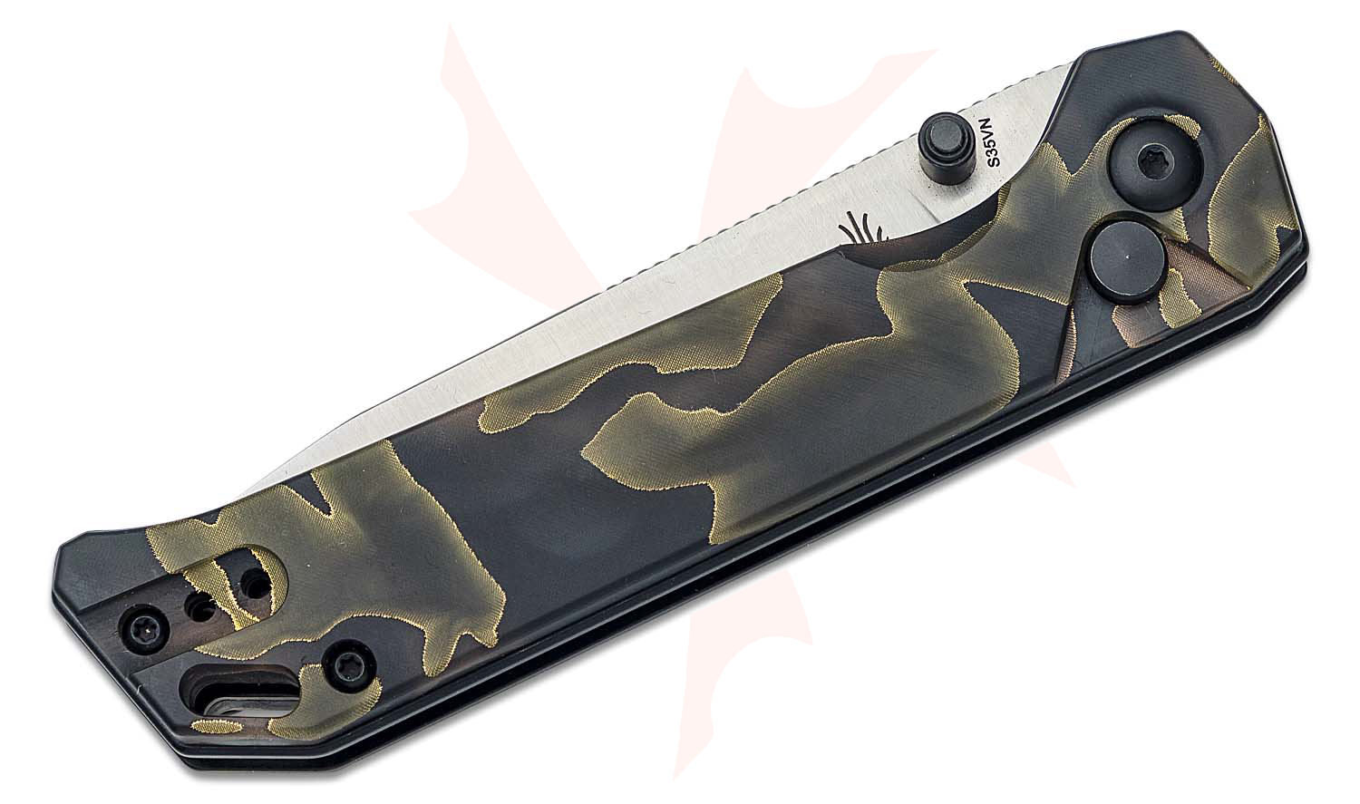 Kizer Cutlery Begleiter2 Button Lock Folding Knife 3.39" S35VN Satin ...