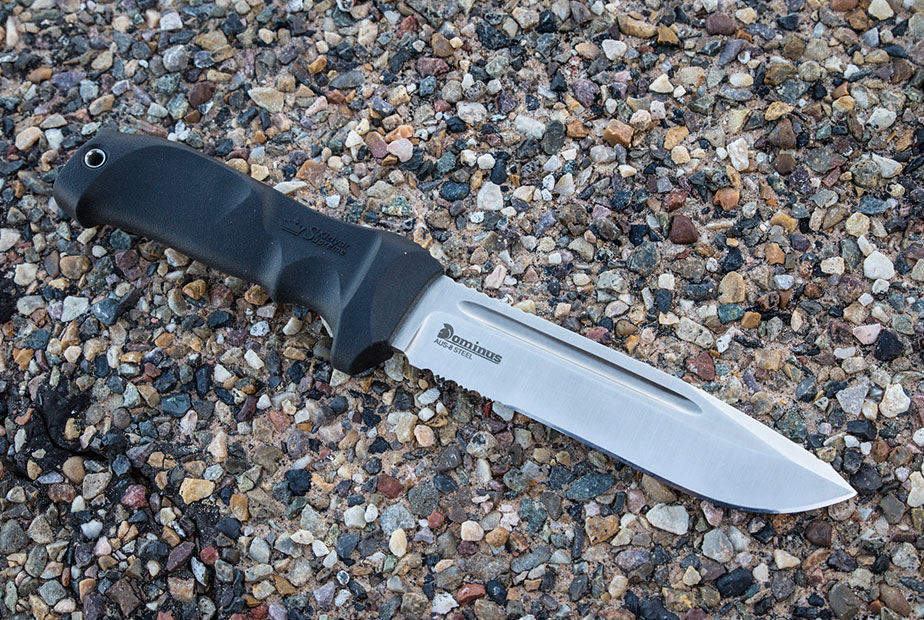 Kizlyar Supreme Dominus AUS8 Fixed 5.75" Satin Combo Blade, Kraton ...
