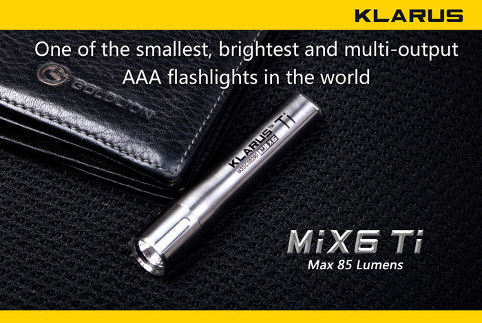 Klarus MiX6 Ti LED AAA Flashlight, Titanium Body, 85 Max Lumens - KnifeCenter - KL-MIX6TI ...