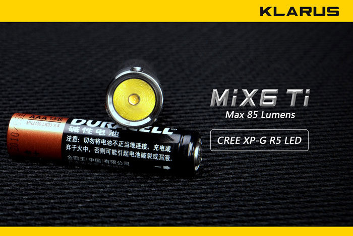 Klarus MiX6 Ti LED AAA Flashlight, Titanium Body, 85 Max Lumens - KnifeCenter - KL-MIX6TI ...