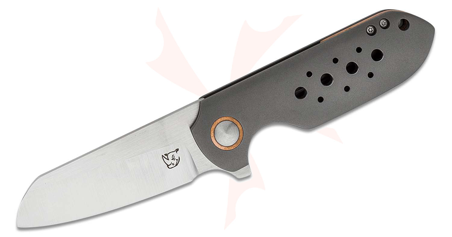 KM Designs Custom Drei Konig Flipper Knife 3" CPM-154 Satin Sheepsfoot ...