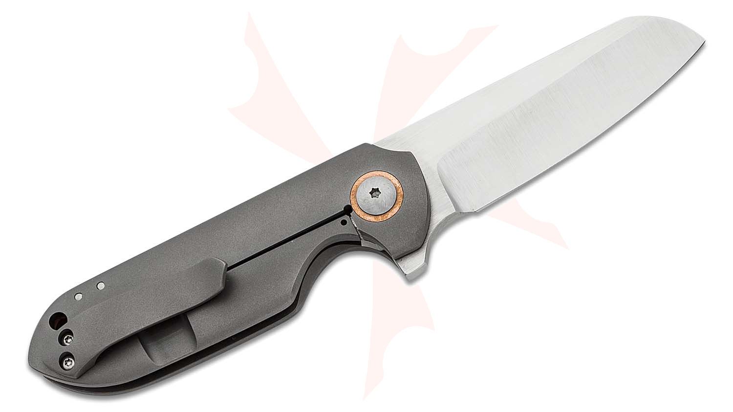 KM Designs Custom Drei Konig Flipper Knife 3" CPM-154 Satin Sheepsfoot ...