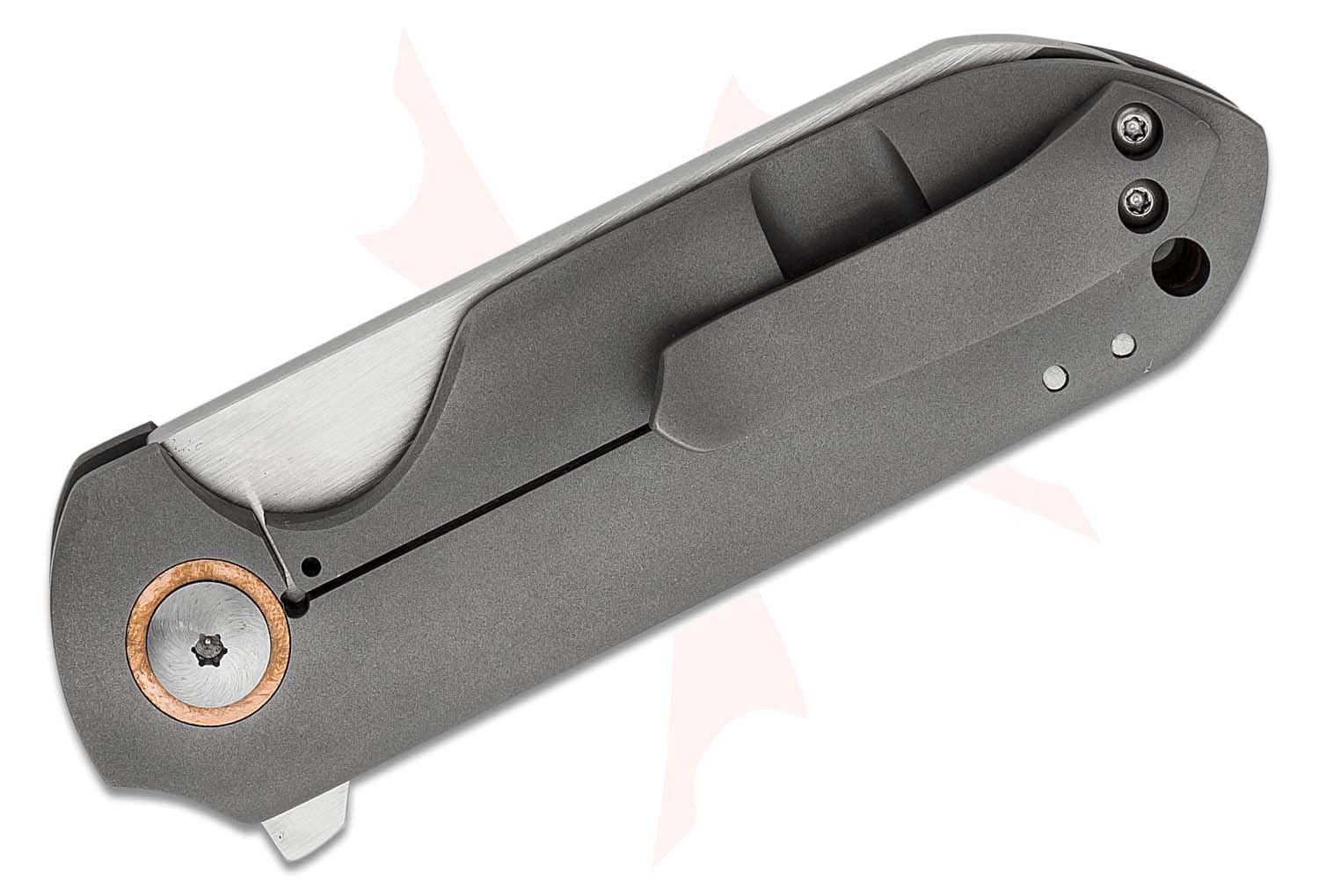 KM Designs Custom Drei Konig Flipper Knife 3" CPM-154 Satin Sheepsfoot Blade, Blasted Milled ...