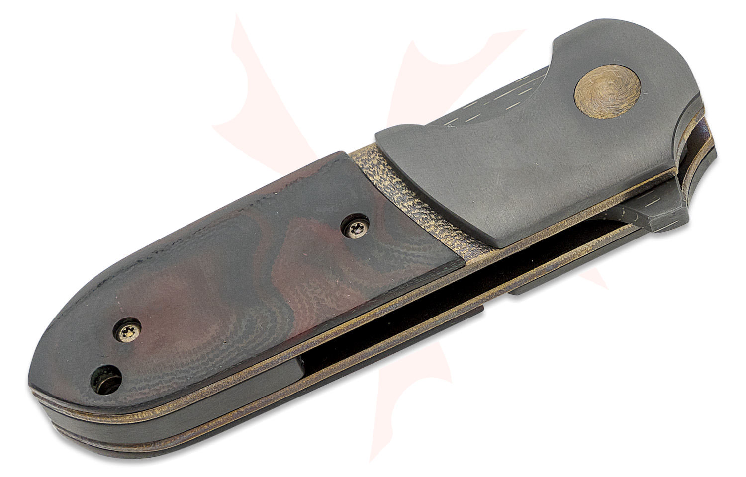 KM Designs Custom Drei Konig Flipper Knife 3" Nichols Starfire Damascus ...