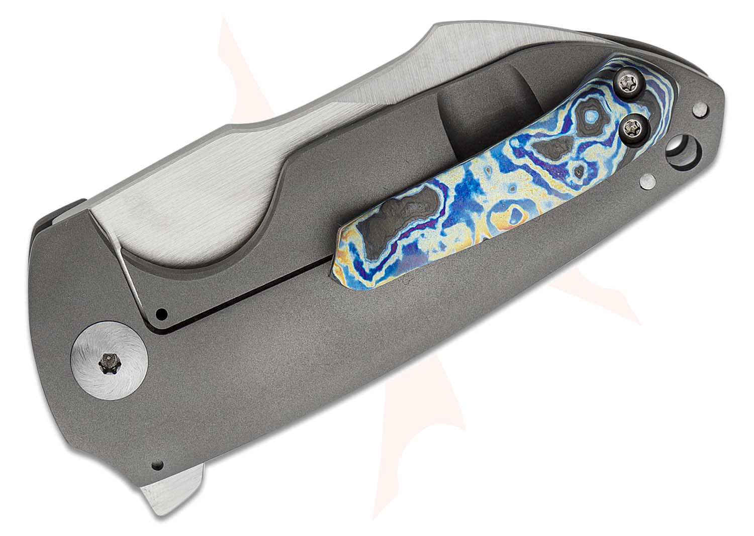 KM Designs Custom Gents Fatboy Flipper Knife 2.875" CPM-154 Satin Sheepsfoot Blade, Contoured ...