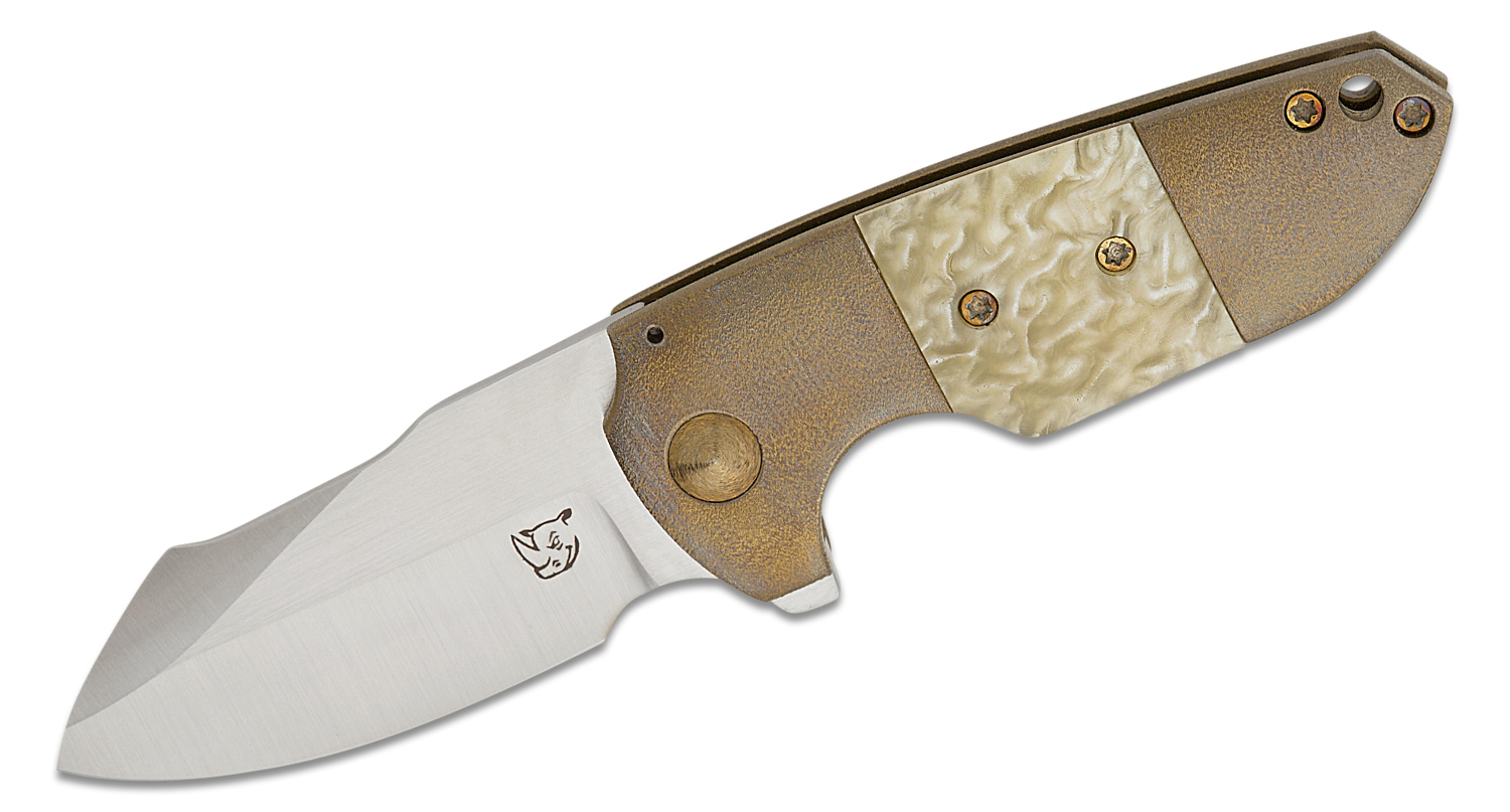 KM Designs Custom Gents Fatboy Flipper Knife 2.875" CPM-154 Satin Sheepsfoot Blade, Contoured ...