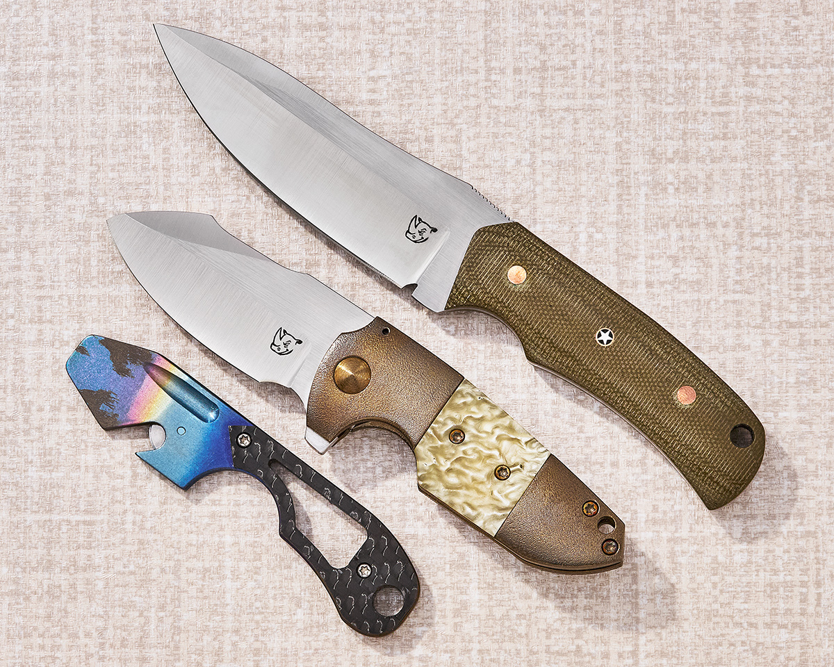 KM Designs Custom Gents Fatboy Flipper Knife 2.875" CPM-154 Satin Sheepsfoot Blade, Contoured ...