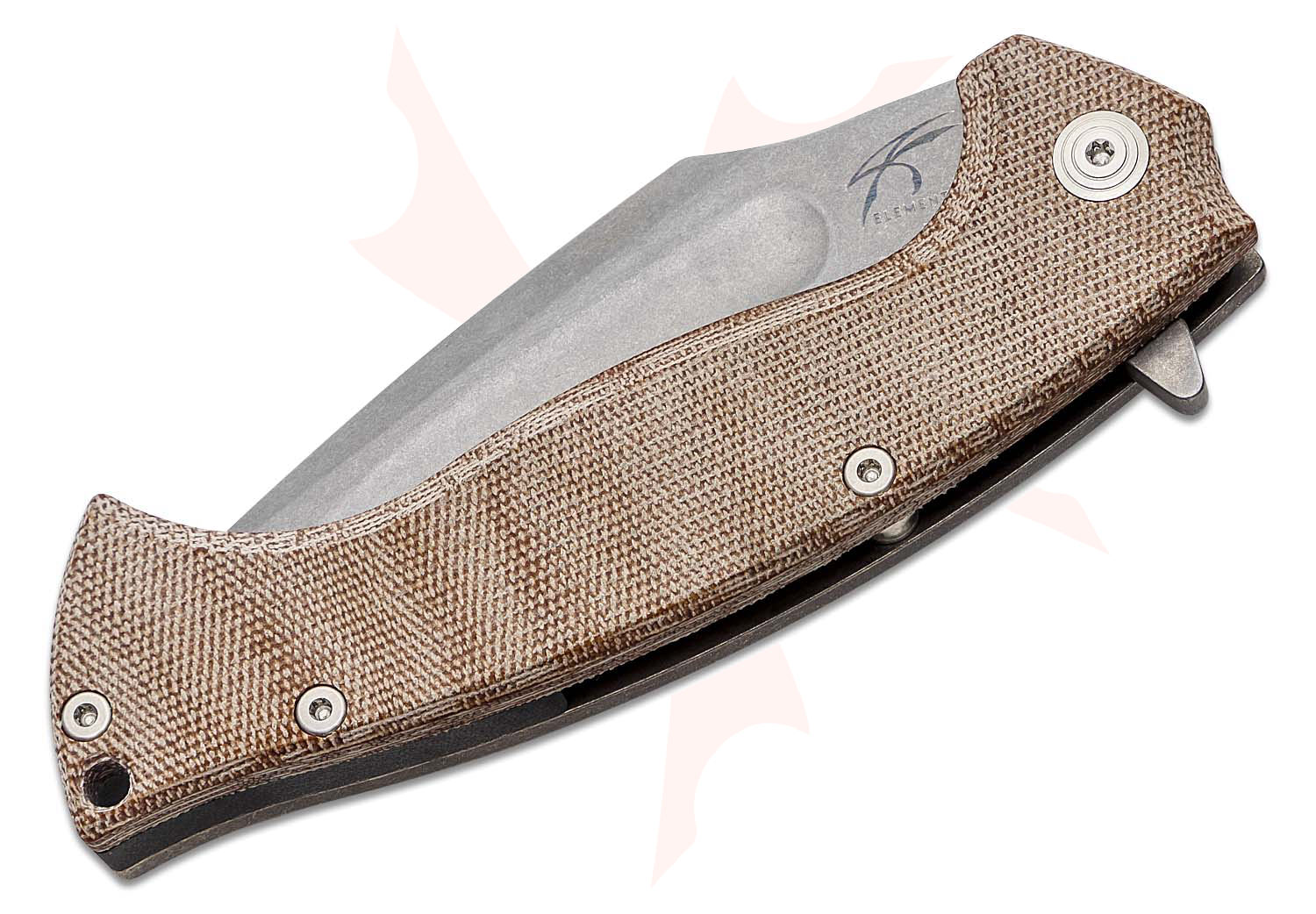 Knight Elements V2 Ultra Kukri Flipper Knife 4.4" N690 Stonewashed ...