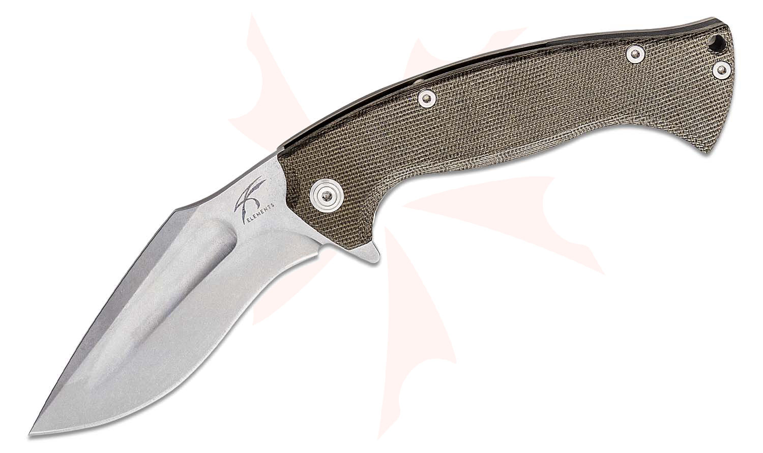 Knight Elements V2 Ultra Kukri Flipper Knife 4.4" N690 Stonewashed ...