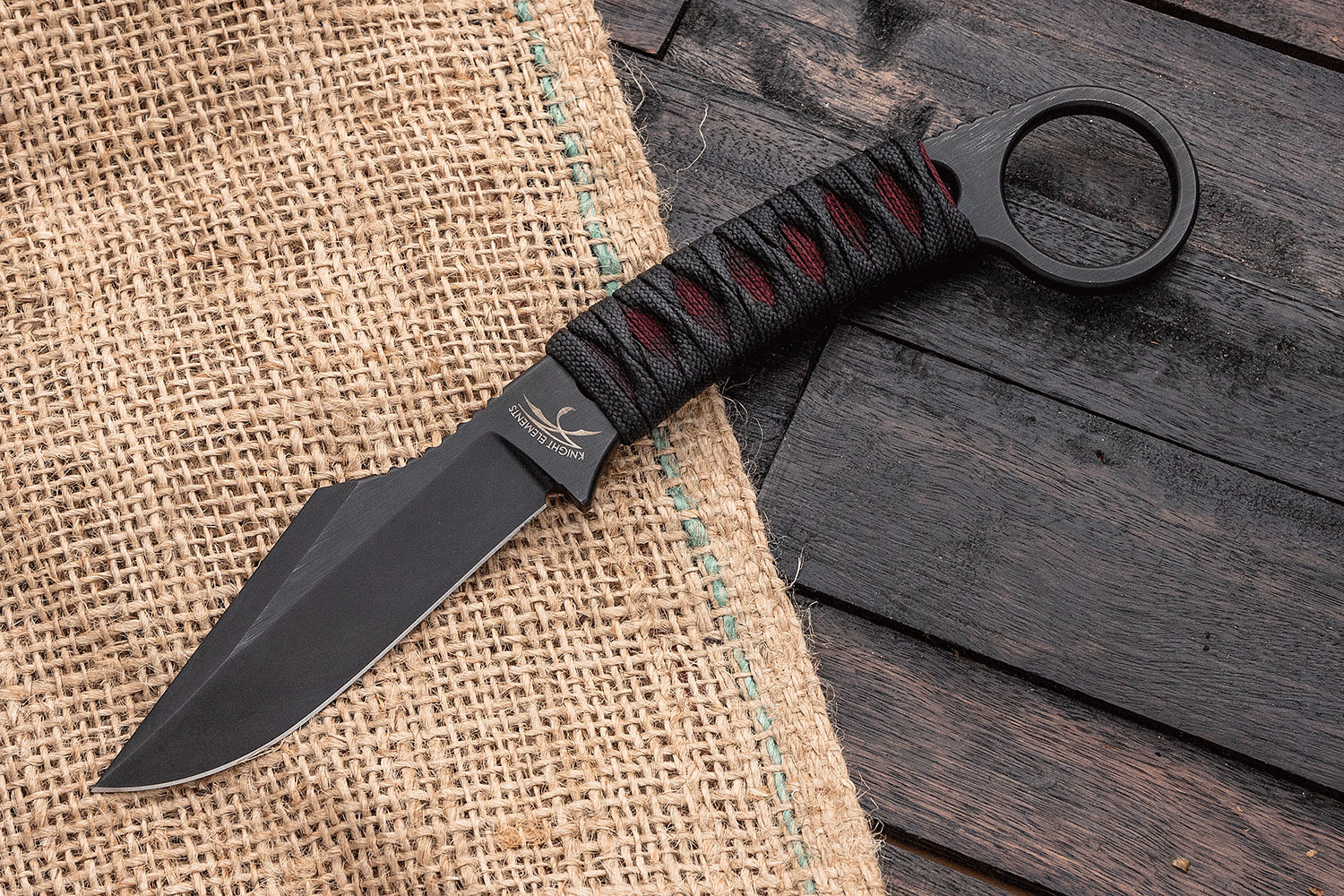 Knight Elements The Element Fixed Blade Knife 3" A2 Black Nitride ...