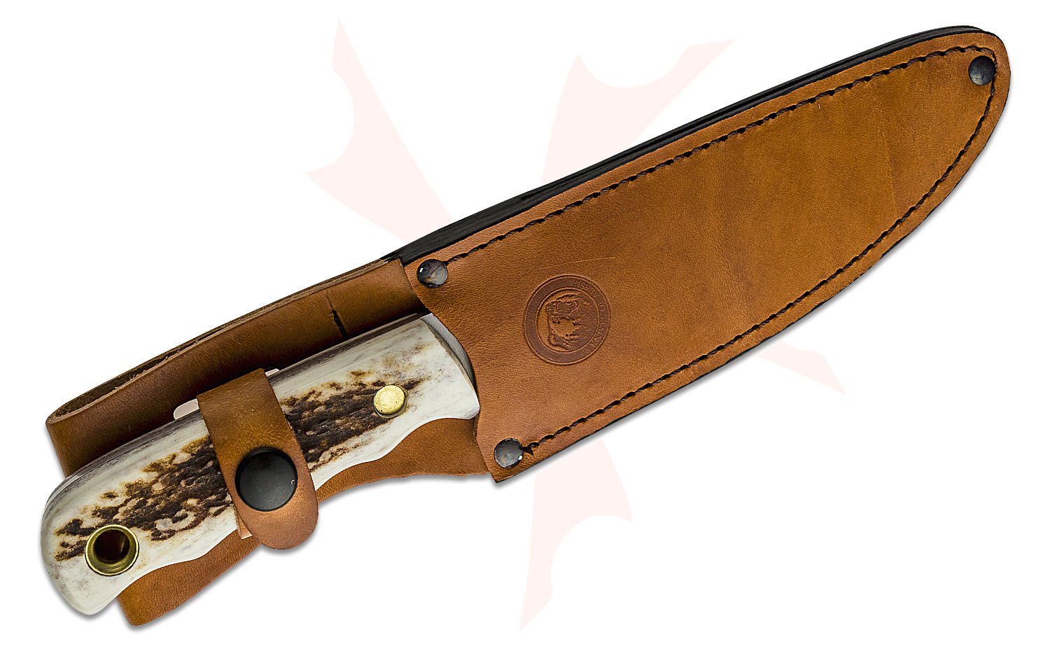 Knives of Alaska Bush Camp Knife Fixed 6" D2 Bead Blast Blade, Stag ...