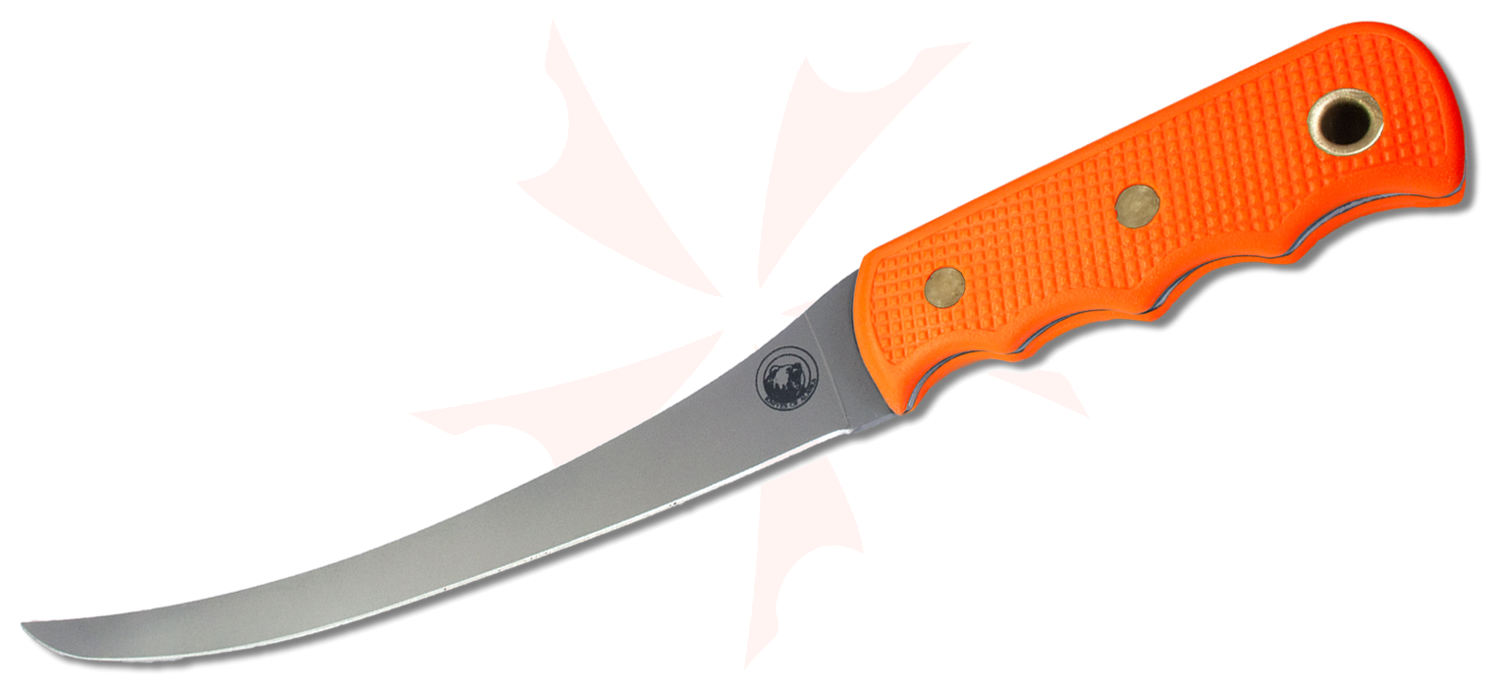 Knives of Alaska Coho Fillet Knife 8.5" 440C Bead Blast Blade, Orange ...