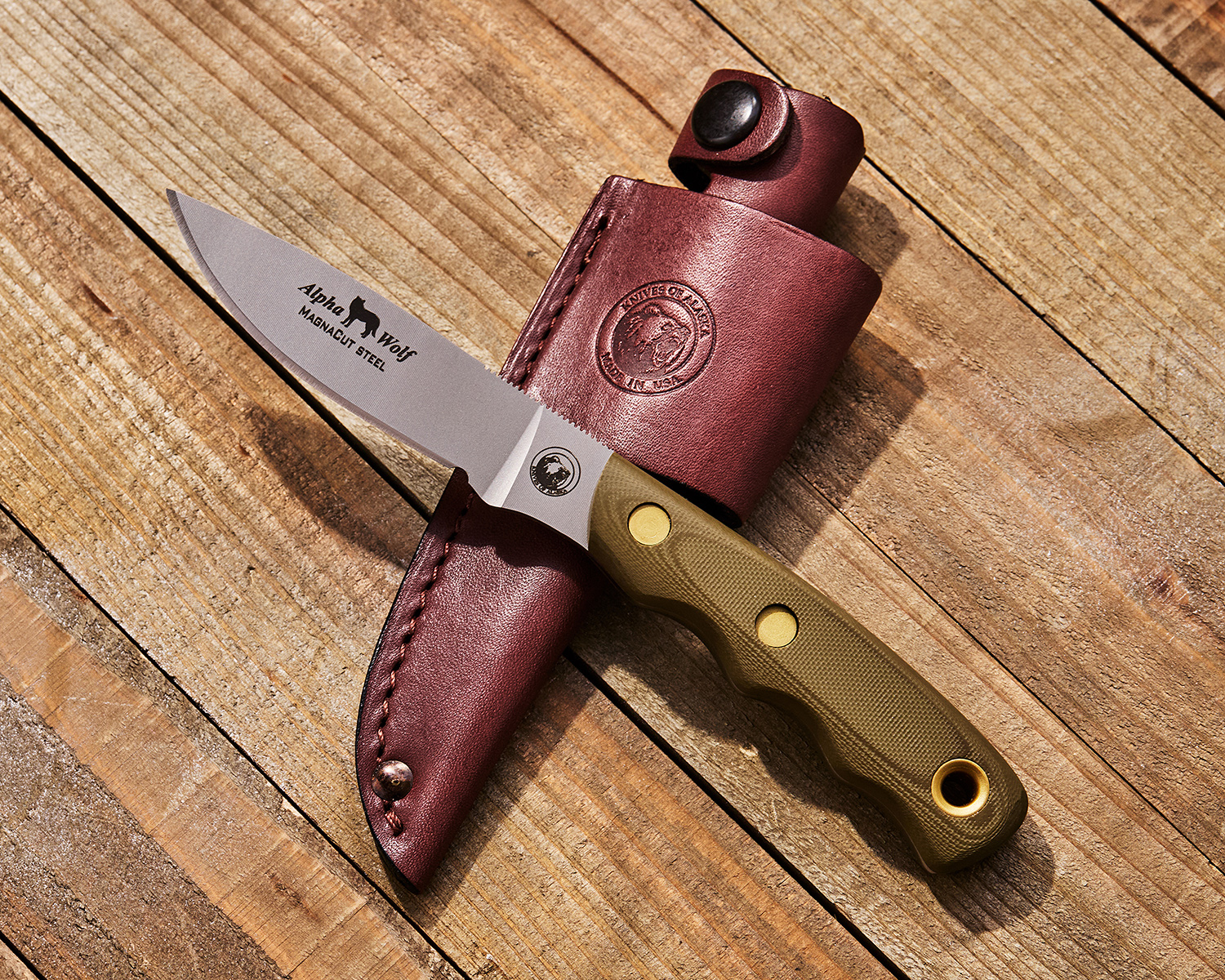 Knives of Alaska Alpha Wolf Fixed Blade Knife 3.75" CPM-MagnaCut Bead ...