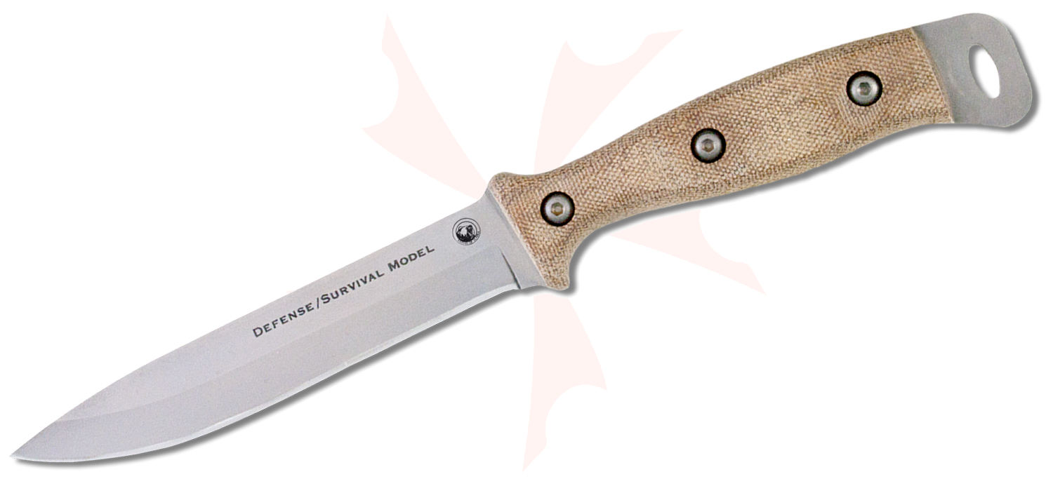 Knives of Alaska Defense Survival Fixed Blade Knife 6" D2 Bead Blast ...