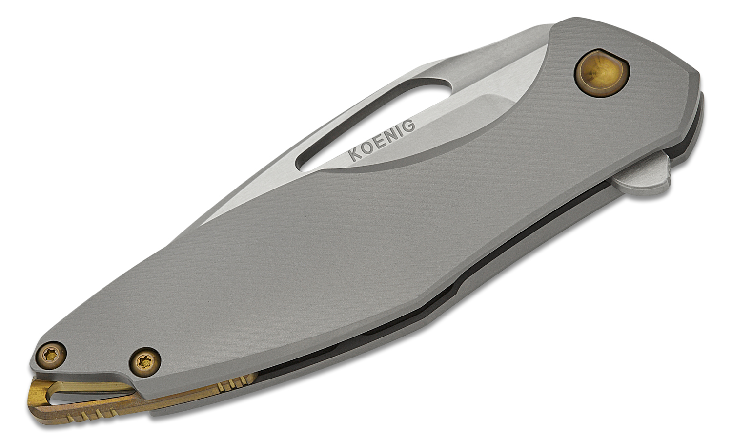 Koenig Knives Arius Gen 4 Flipper Knife 3.5" M390 Burnished Two-Tone ...