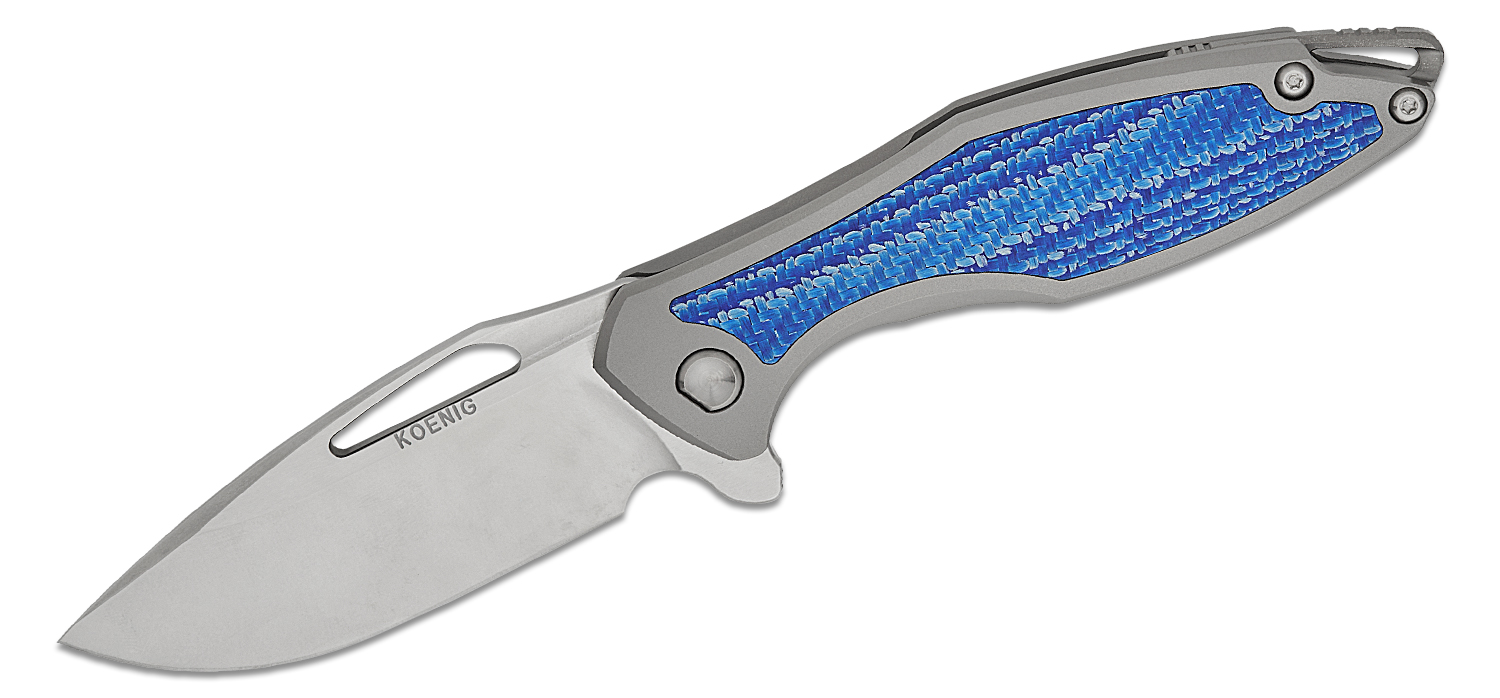 Koenig Knives Custom Arius Flipper Knife 3.5" CPM-MagnaCut Brightwashed ...