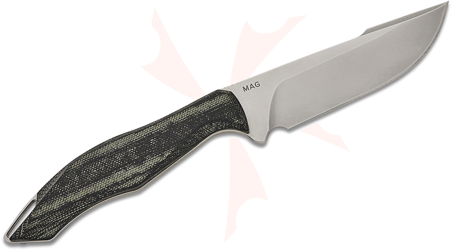 Koenig Knives Helo Fixed Blade Knife 3.75" CPM-MagnaCut Brightwashed Harpoon Blade, 3D Black ...