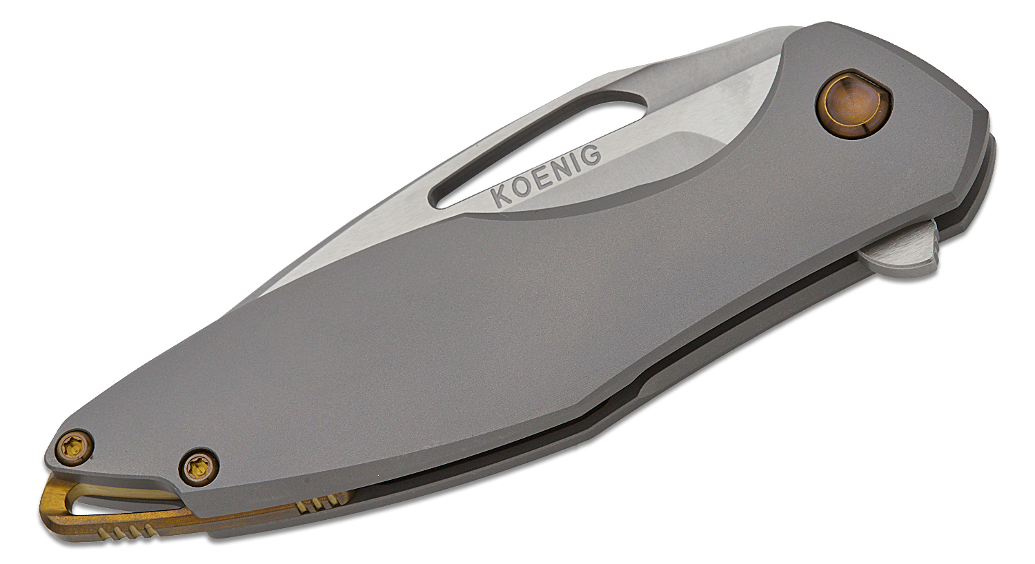 Koenig Knives Mini Arius Flipper Knife 3" M390 Burnished Two-Tone Blade ...