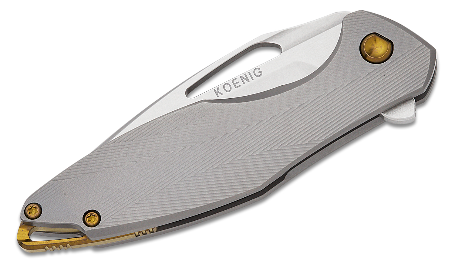 Koenig Knives Mini Arius Flipper Knife 3" M390 Burnished Two-Tone Blade ...