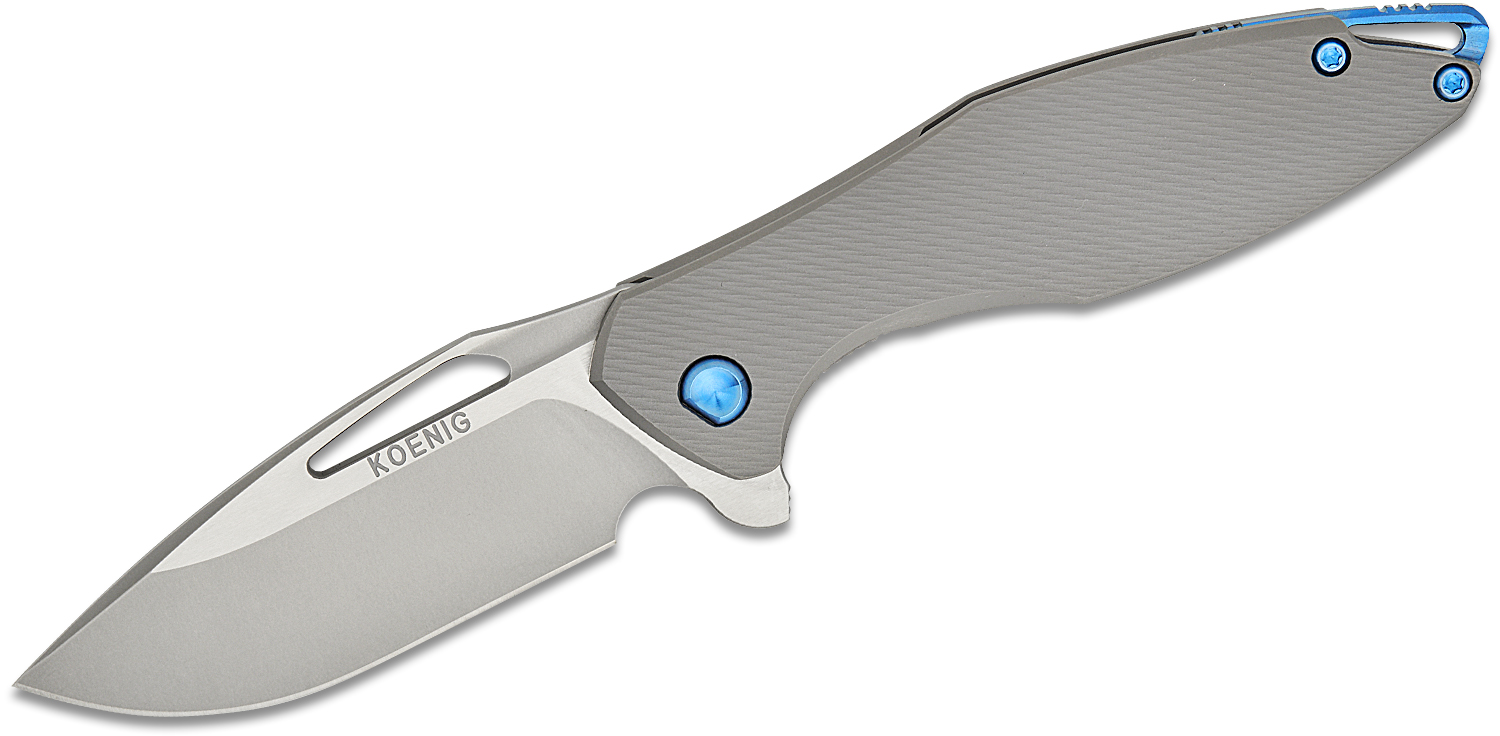 Koenig Knives Mini Arius Flipper Knife 3" M390 Burnished Two-Tone Blade ...