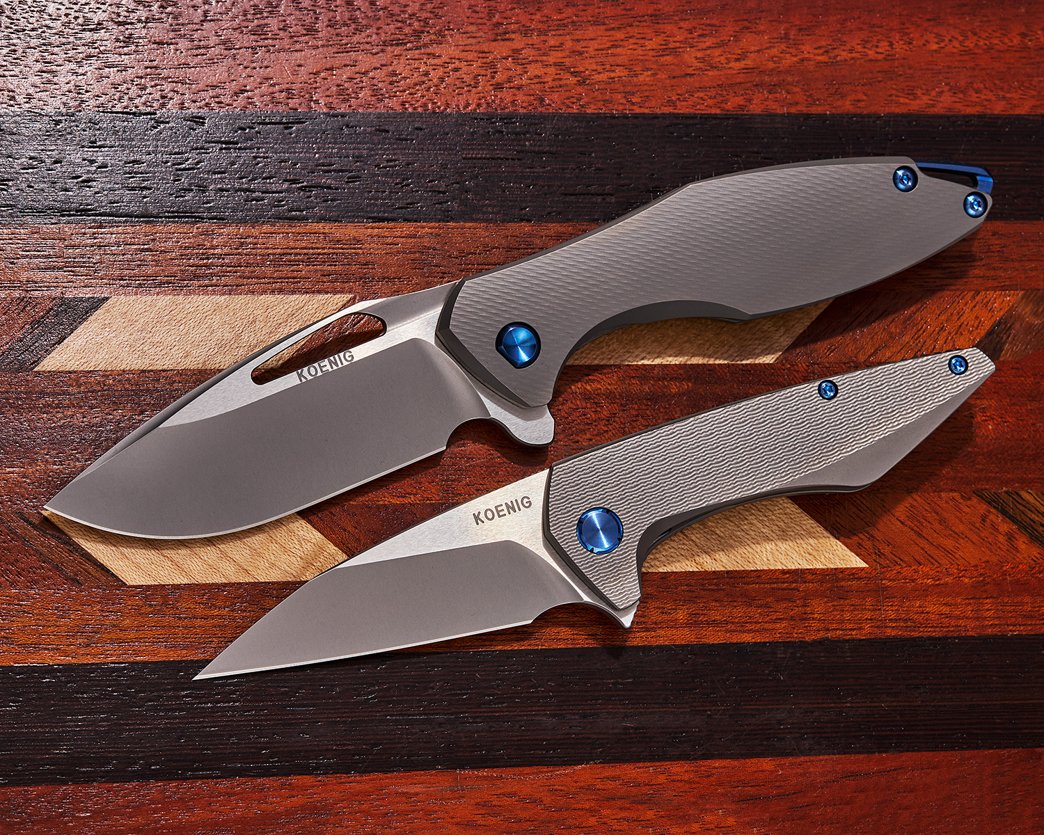 Koenig Knives Mini Arius Flipper Knife 3" M390 Burnished Two-Tone Blade ...