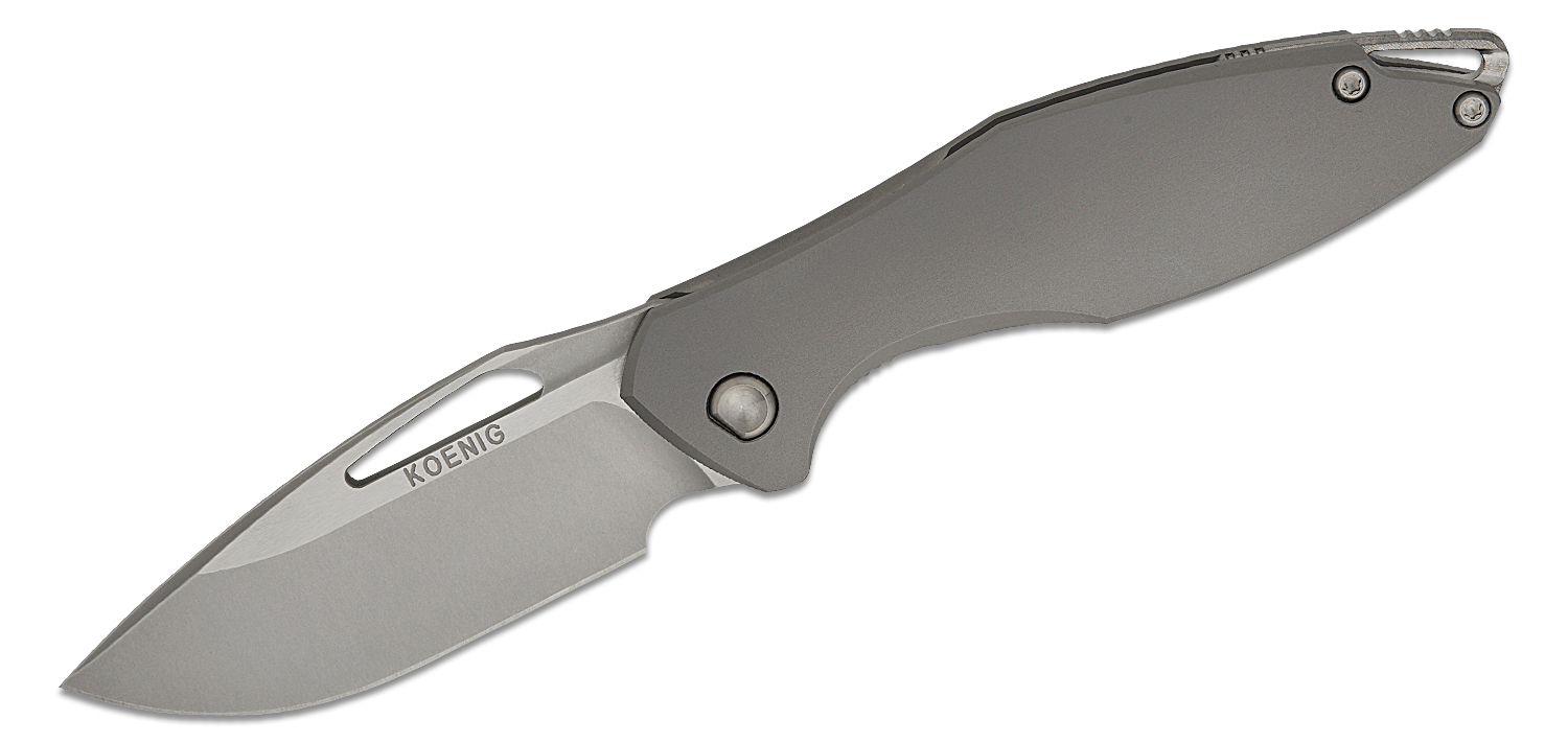 Koenig Knives Mini Arius Folding Knife 3" M390 Burnished Two-Tone Blade ...