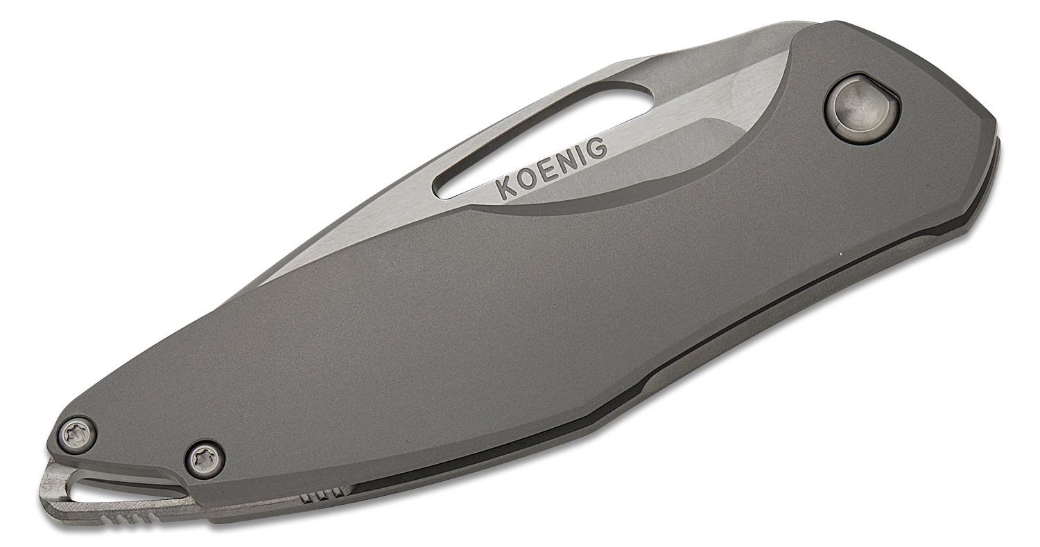 Koenig Knives Mini Arius Folding Knife 3" M390 Burnished Two-Tone Blade ...