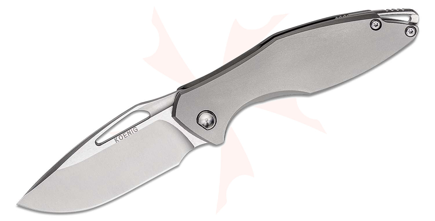 Koenig Knives Custom Arius Folding Knife 3.5" M390 Burnished Blade with ...