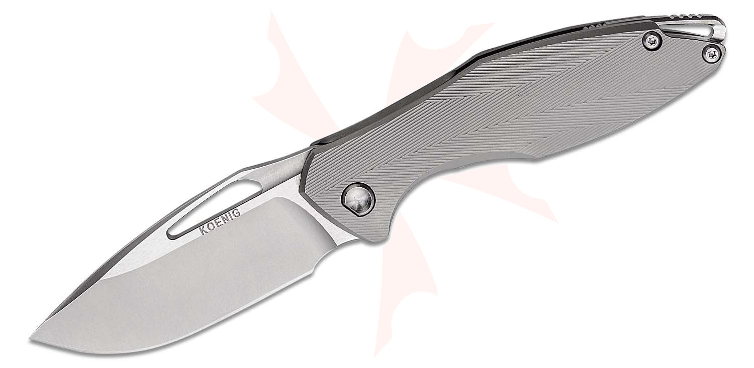 Koenig Knives Custom Arius Folding Knife 3.5" M390 Burnished Blade with ...