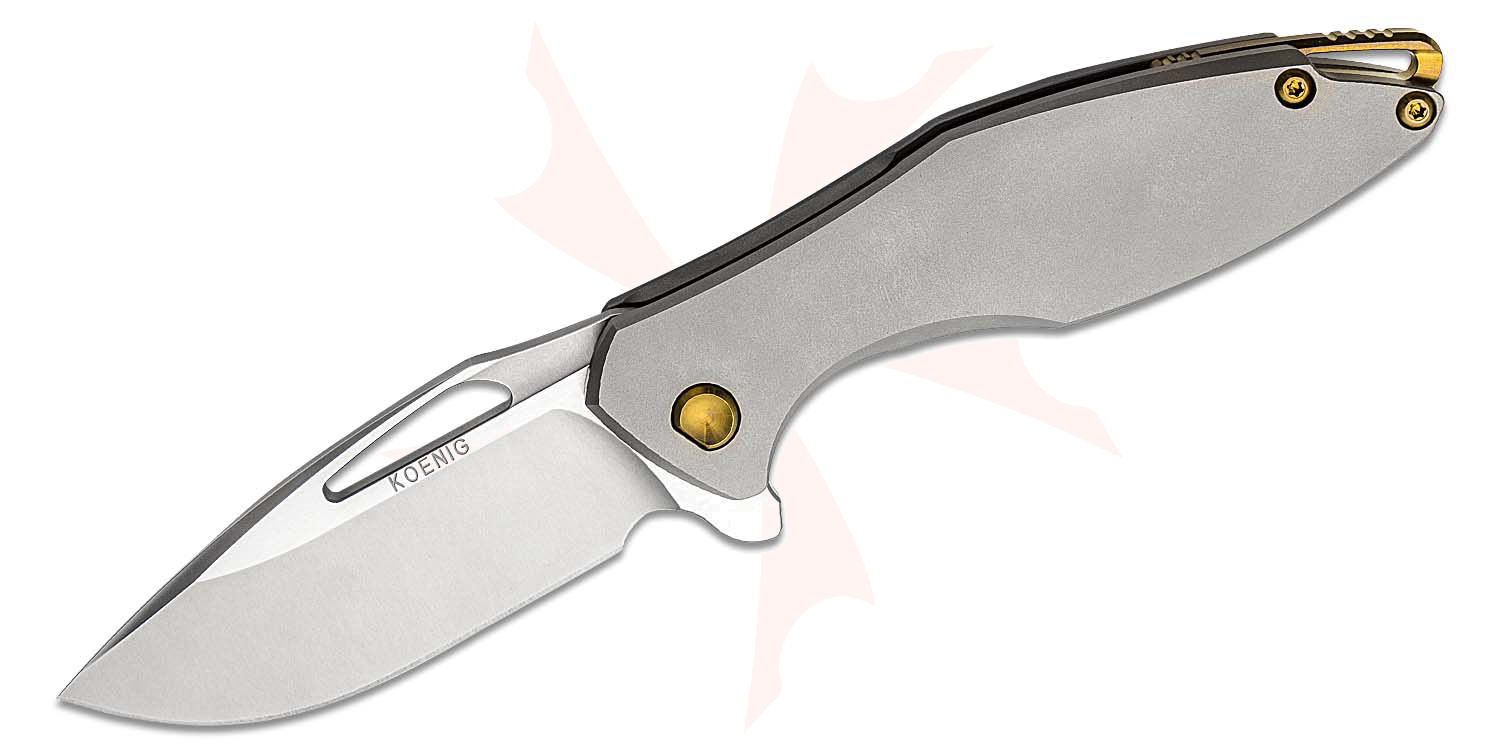 Koenig Knives Custom Arius Flipper Knife 3.5" M390 Burnished Two-Tone ...
