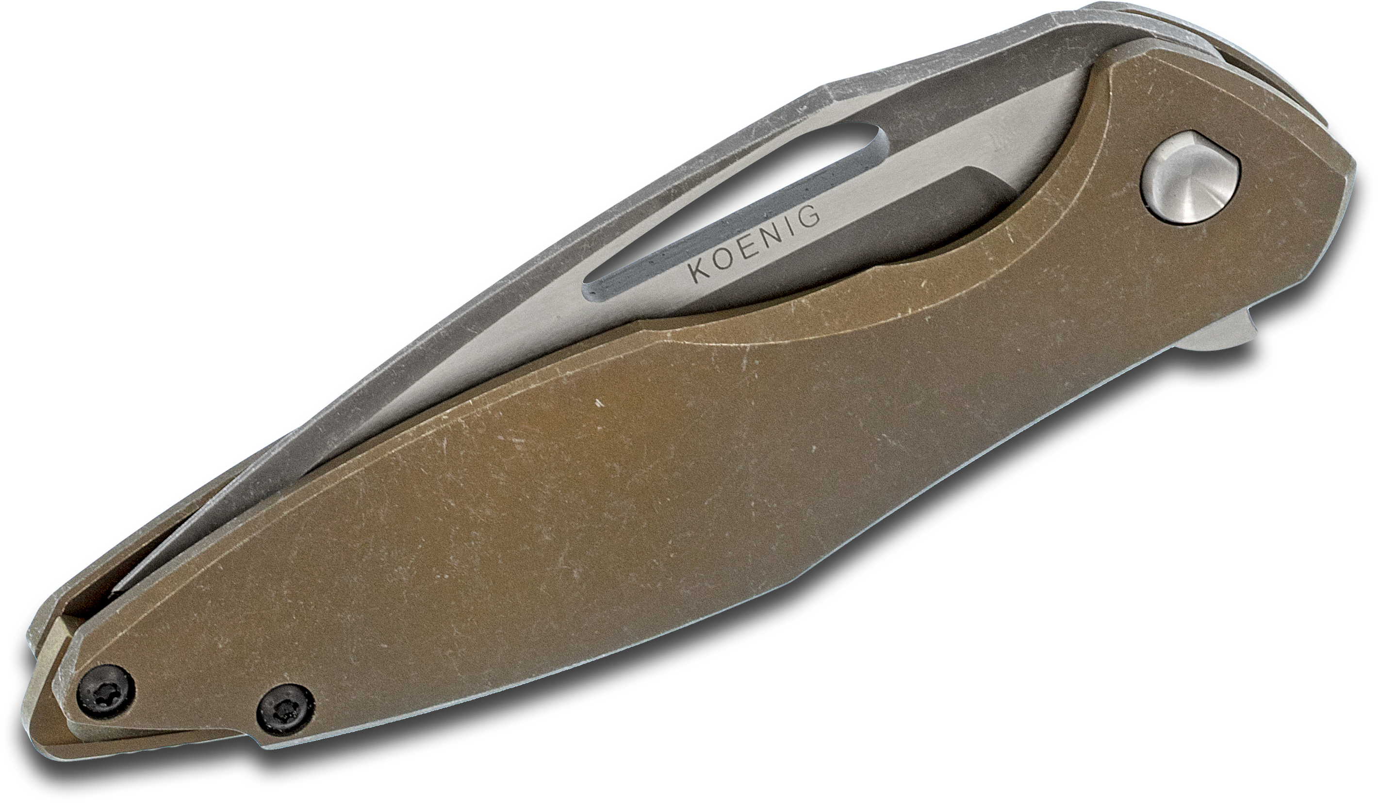 Koenig Knives Custom Arius Flipper 3.5" CTS-XHP Acid Washed Two-Tone ...