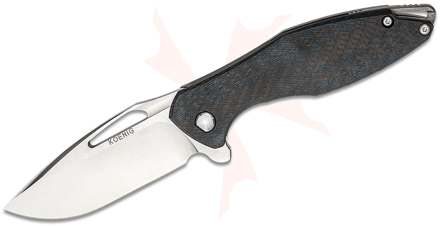 Koenig Knives Custom Arius Folding Knife 3.5" M390 Brightwashed Blade ...