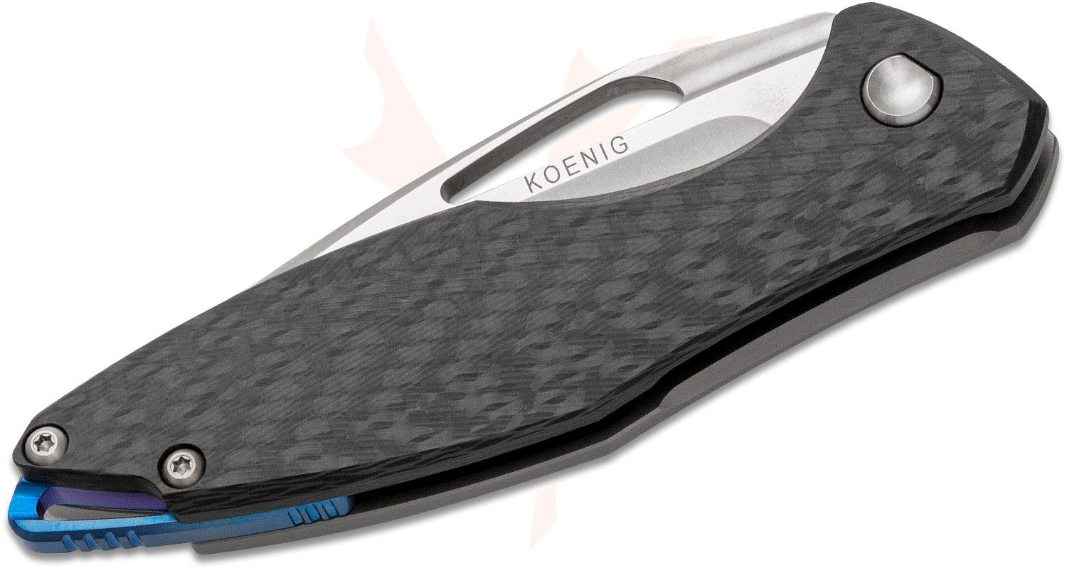 Koenig Knives Custom Arius Folding Knife 3.5" M390 Stonewashed Blade ...