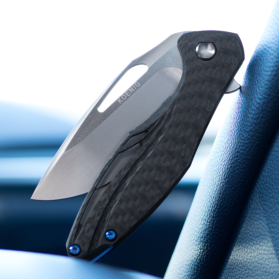 Koenig Knives Custom Arius Flipper Knife 3.5" CTS-XHP Hand Rubbed Satin ...