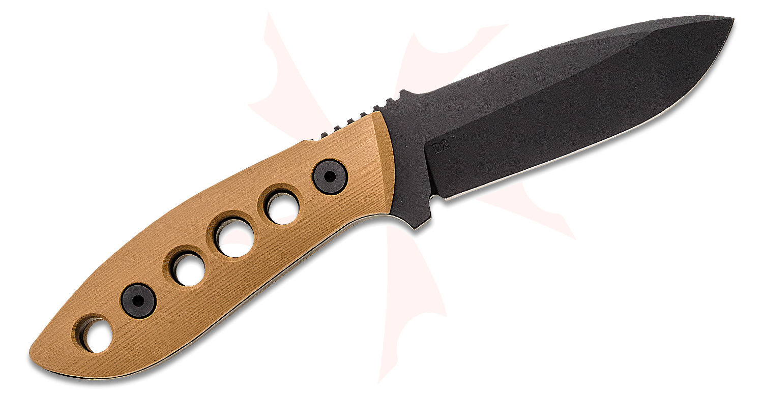 Krein Knives K9 Model Six Fixed Blade Knife 3.75" D2 Black Cerakote ...