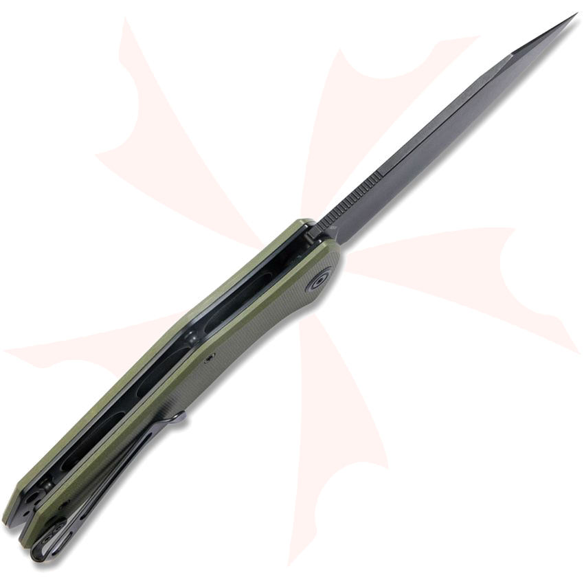 Kubey Knives Flash Flipper Knife 3.82" AUS-10 Black Reverse Tanto Blade ...