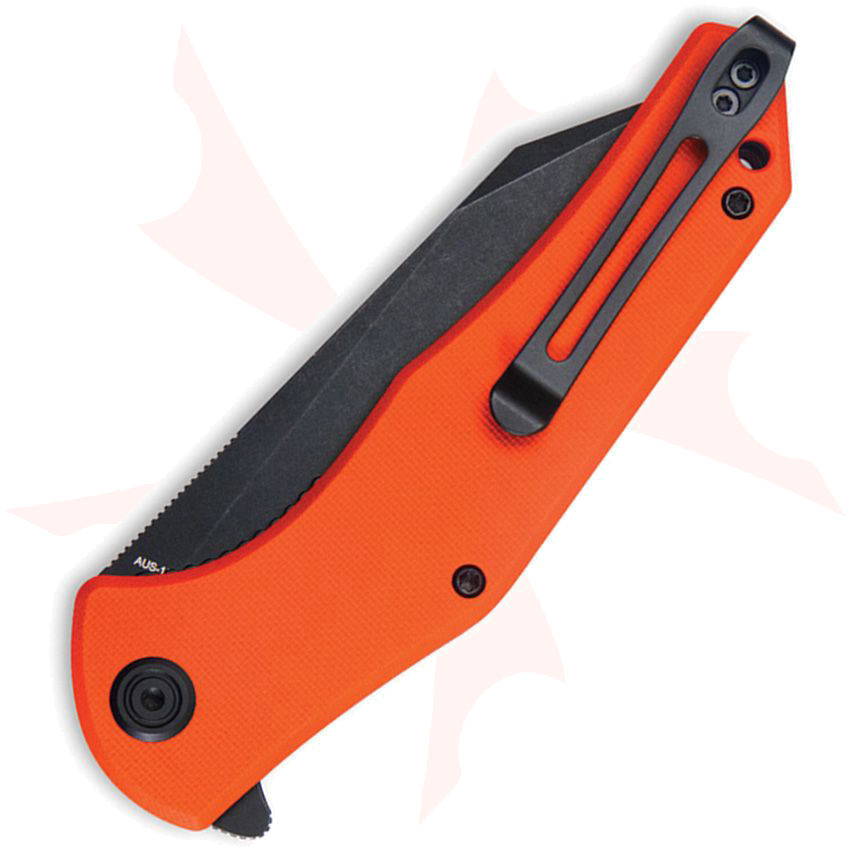 Kubey Knives Flash Flipper Knife 3.82" AUS-10 Black Reverse Tanto Blade ...