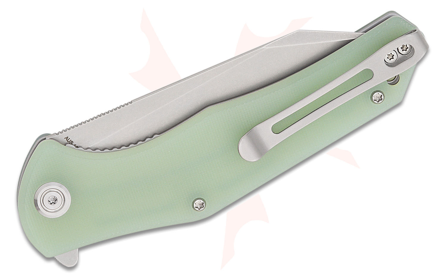 Kubey Knives Flash Flipper Knife 3.82" AUS-10 Stonewashed Reverse Tanto ...