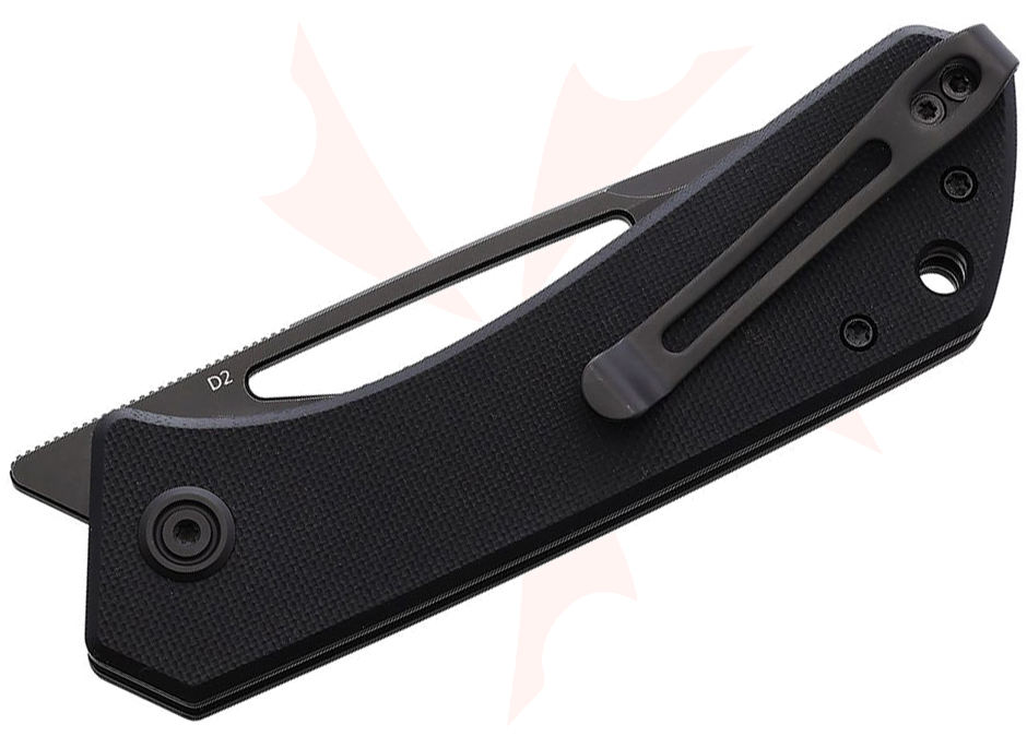 Kubey Knives Thalia Front Flipper Knife 3.27" D2 Black Stonewashed Drop ...