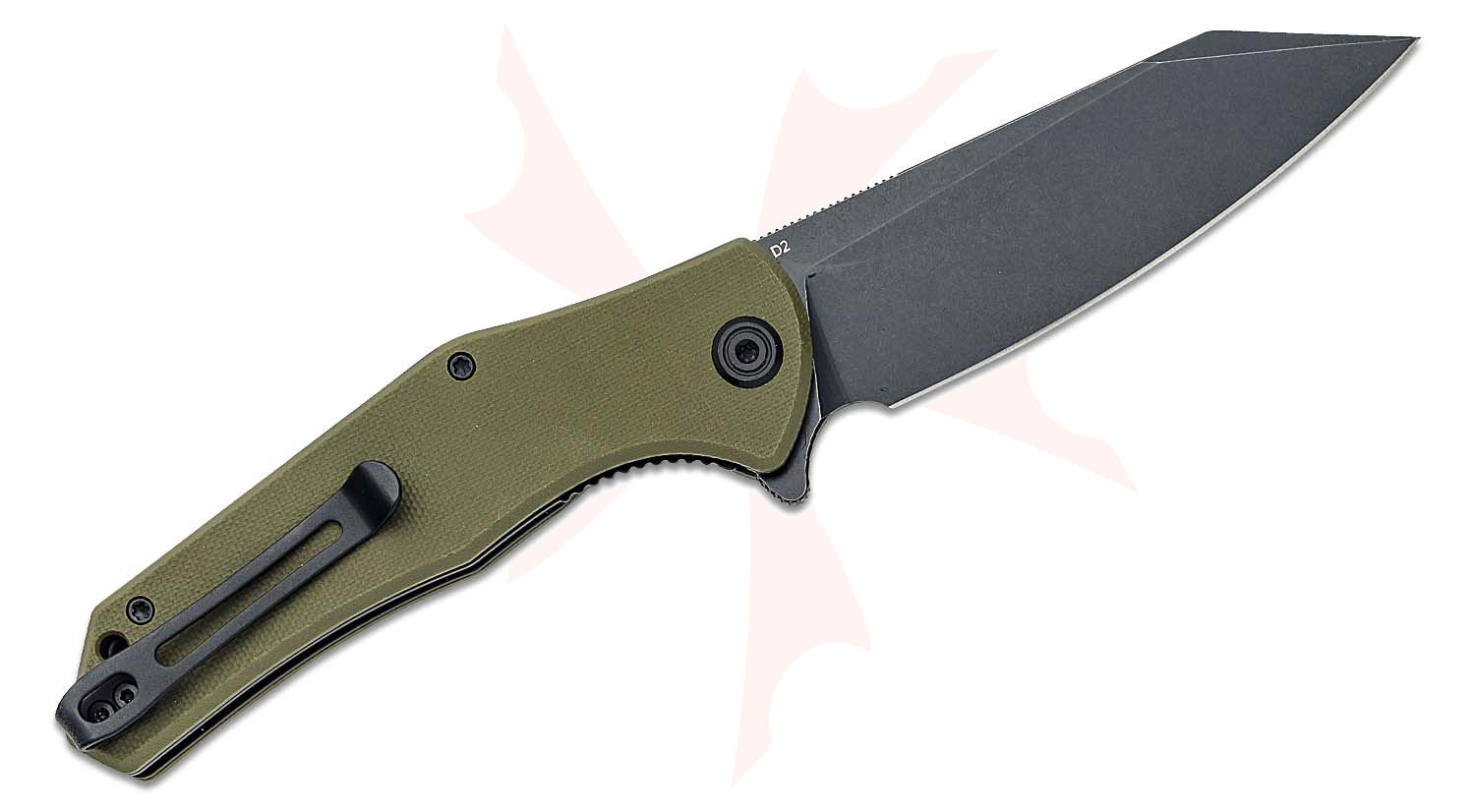 Kubey Knives Flash Flipper Knife 3.82" D2 Black Reverse Tanto Blade, OD ...