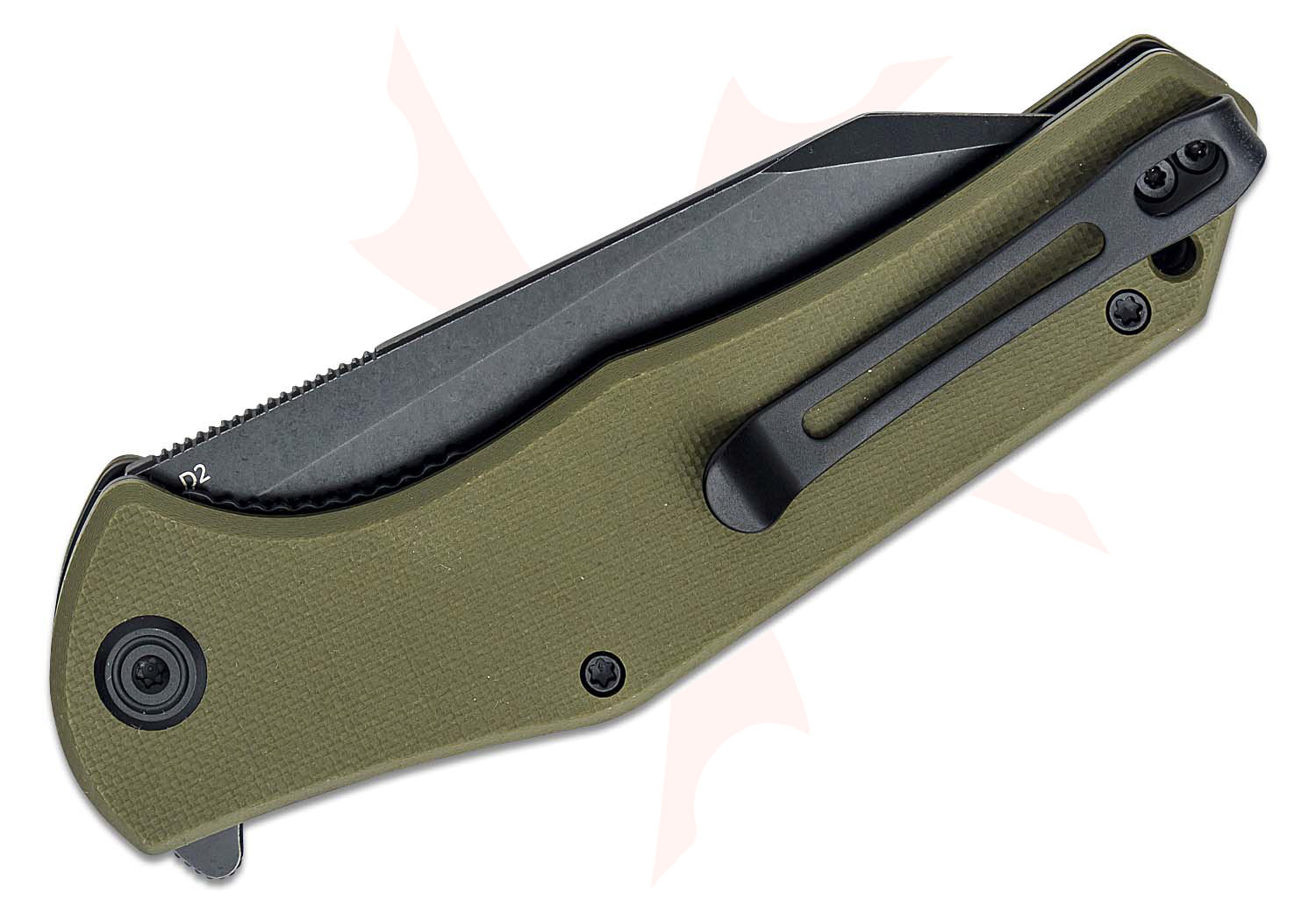 Kubey Knives Flash Flipper Knife 3.82" D2 Black Reverse Tanto Blade, OD ...