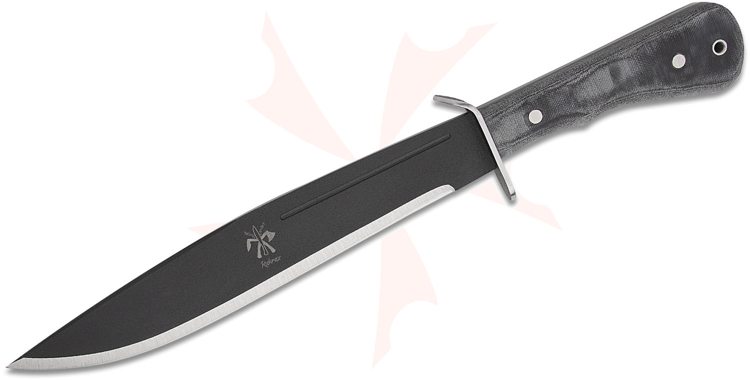 Kukrax MOST Knife 11.46" 1075 Black Powder Coat Blade, Black Micarta ...