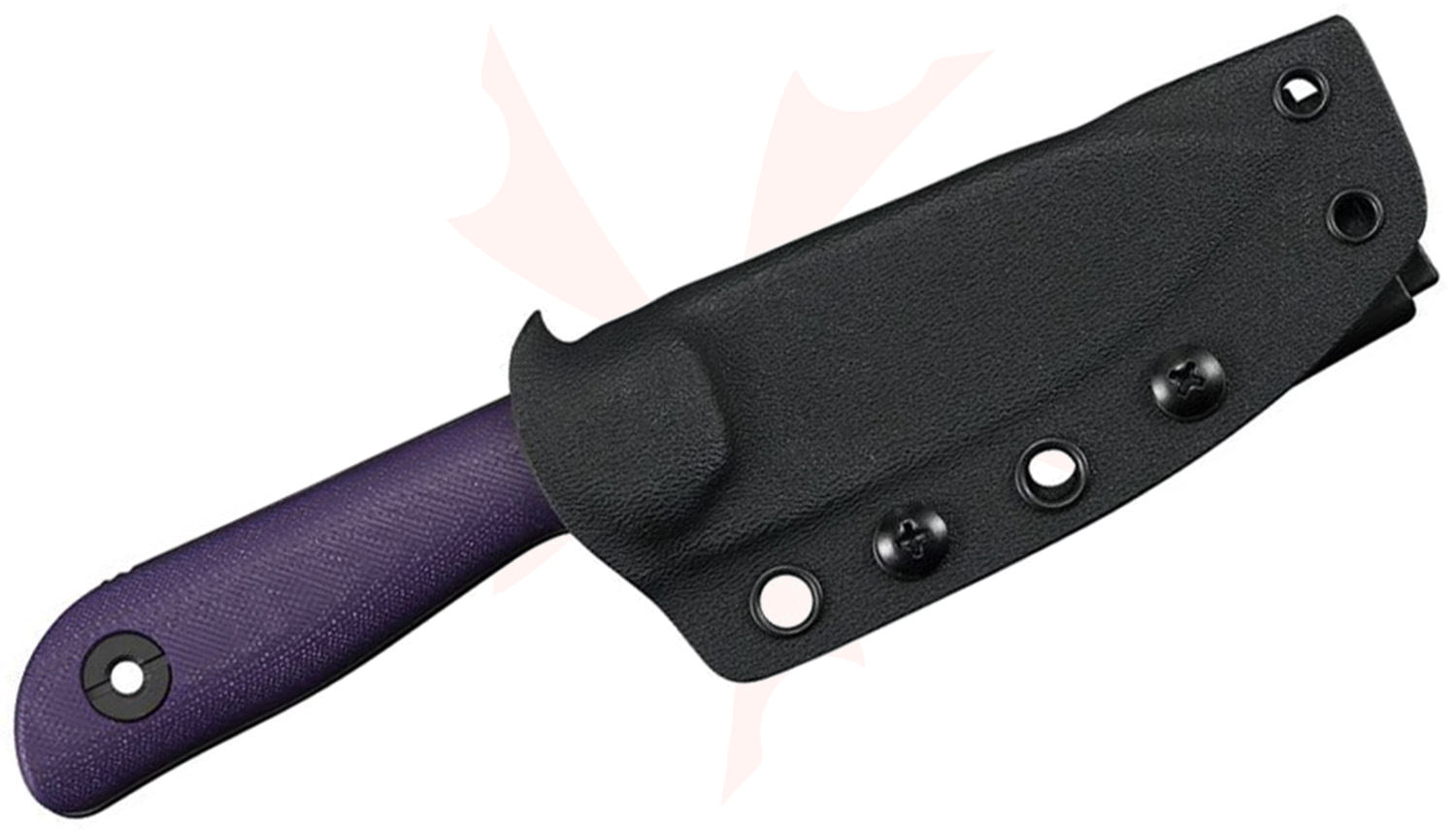 Kunwu Knives Stiffy P Fixed Blade Knife 3" Vanadis 8 Black DLC Drop Point Blade, Purple Canvas ...