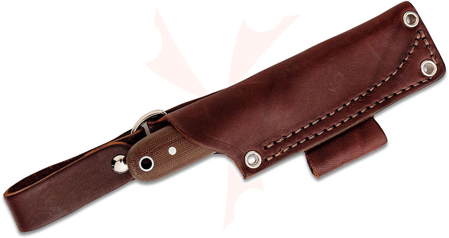 L.T. Wright Bushbaby HC 3" Saber Grind 1075 Fixed Blade Knife, Rustic ...