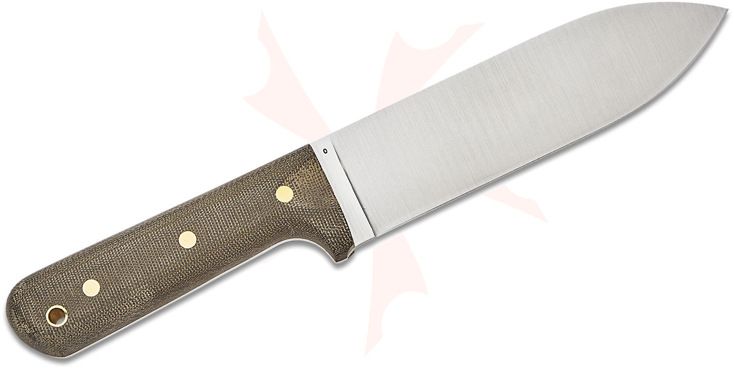 L.T. Wright Gen 3 Fixed Blade Knife 6.625" O2 Satin Flat Grind Blade, Green Canvas Micarta ...