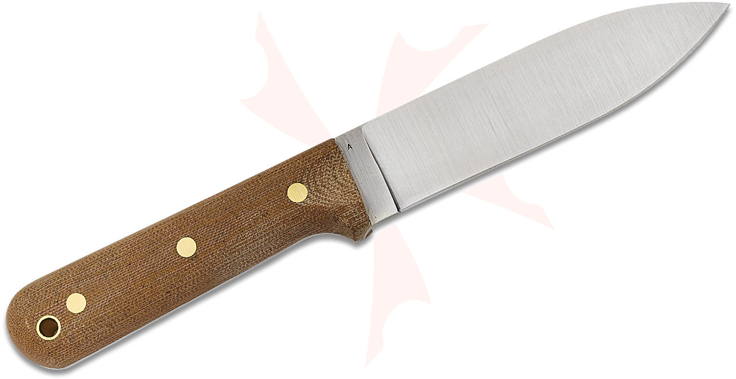 L.T. Wright Gen 5 Fixed Blade Knife 5.1" A2 Flat Grind Kephart Blade, Natural Canvas Micarta ...
