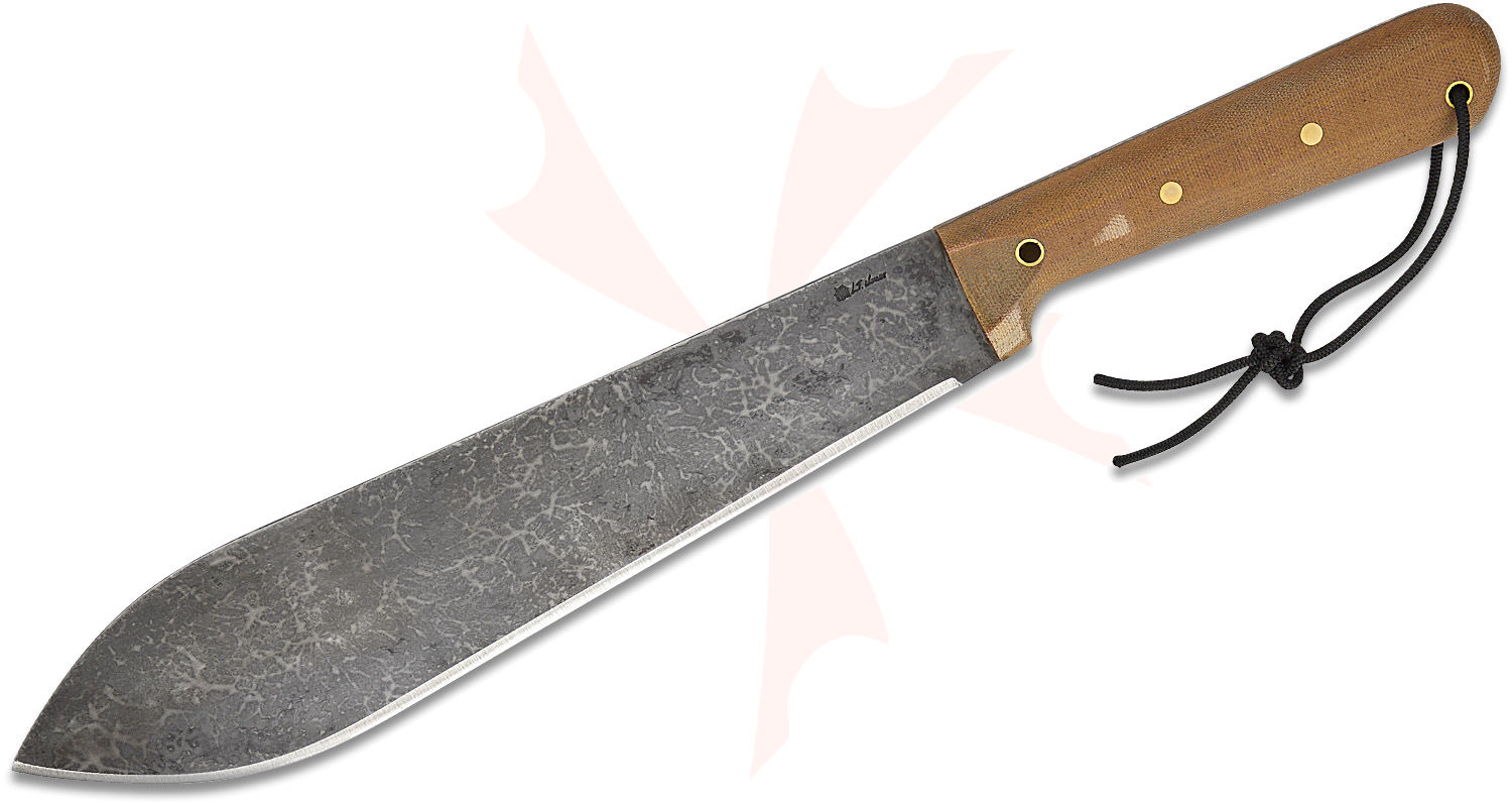 L.T. Wright Overland Machete 12.25" 1075 Fixed Blade, Natural Micarta ...