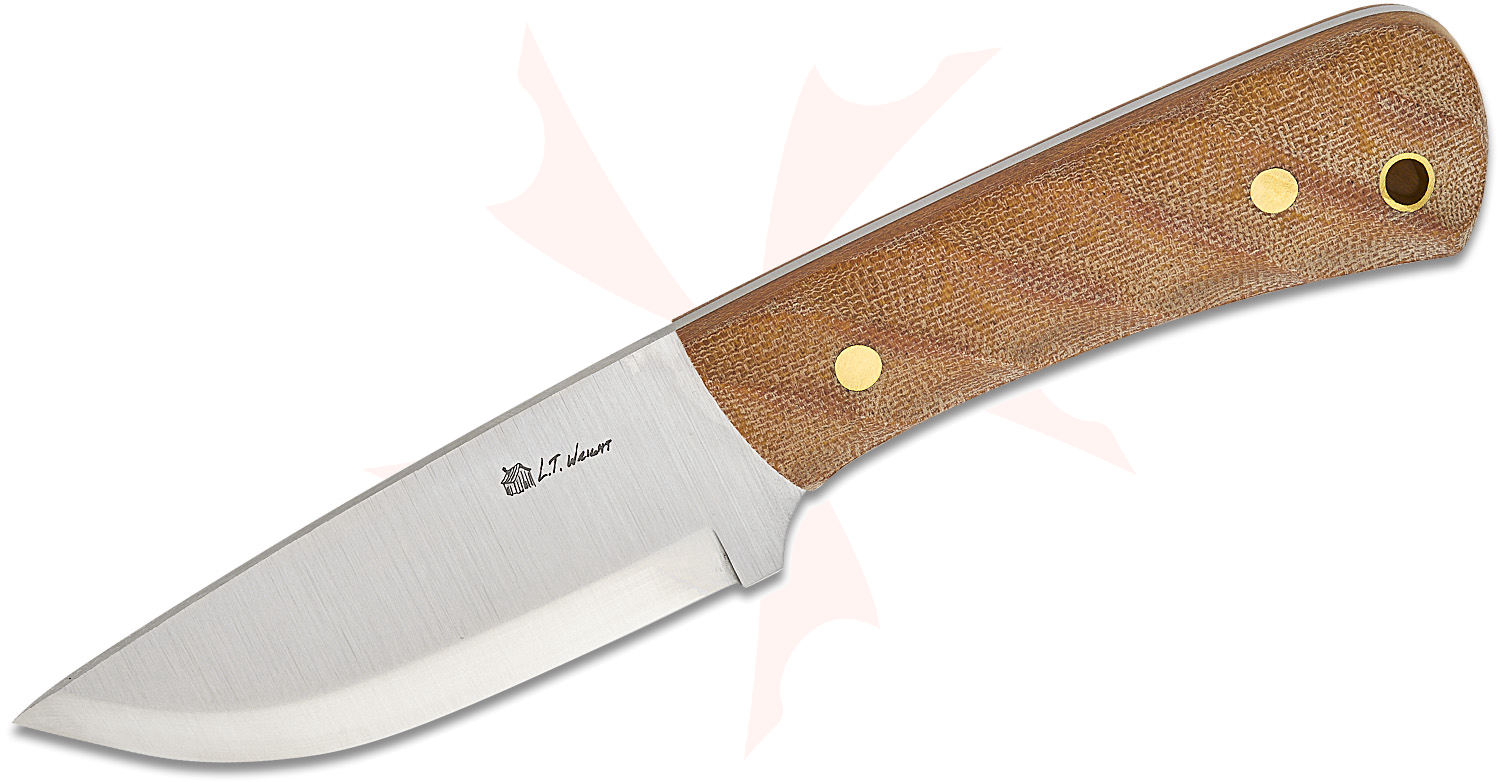 L.T. Wright XL Workhorse Fixed Blade Knife 4.13" O1 Satin Scandi Drop ...